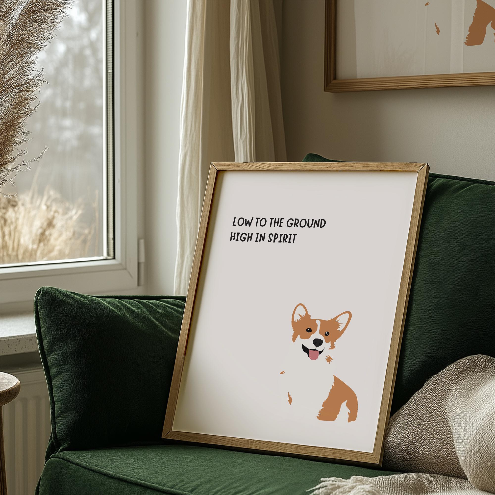 Corgi Digital Art Print | Adorable Dog Decor | Cute Pet Lover Gift ...