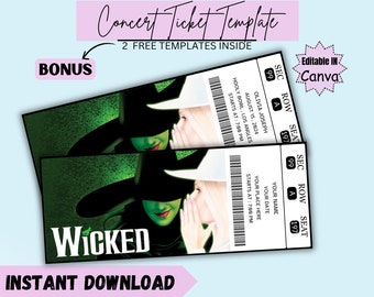 Wicked the Musical Ticket Reveal Card, Wicked Ticket Gift, Ticket ...