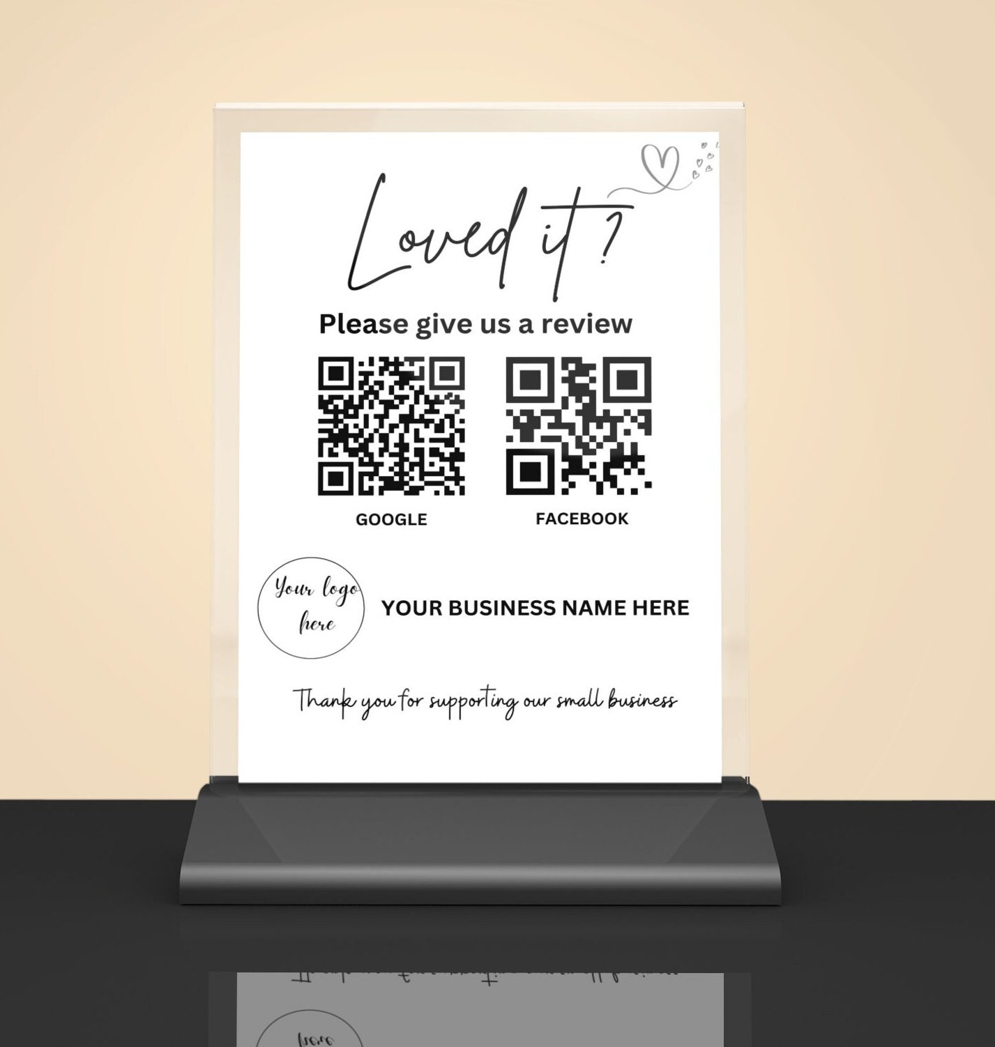 Editable QR Code Sign, Social Media Sign Printable, Small Business Sign ...