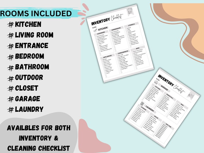 Airbnb Checklist Template Bundle, Editable Airbnb Inventory Tracker ...