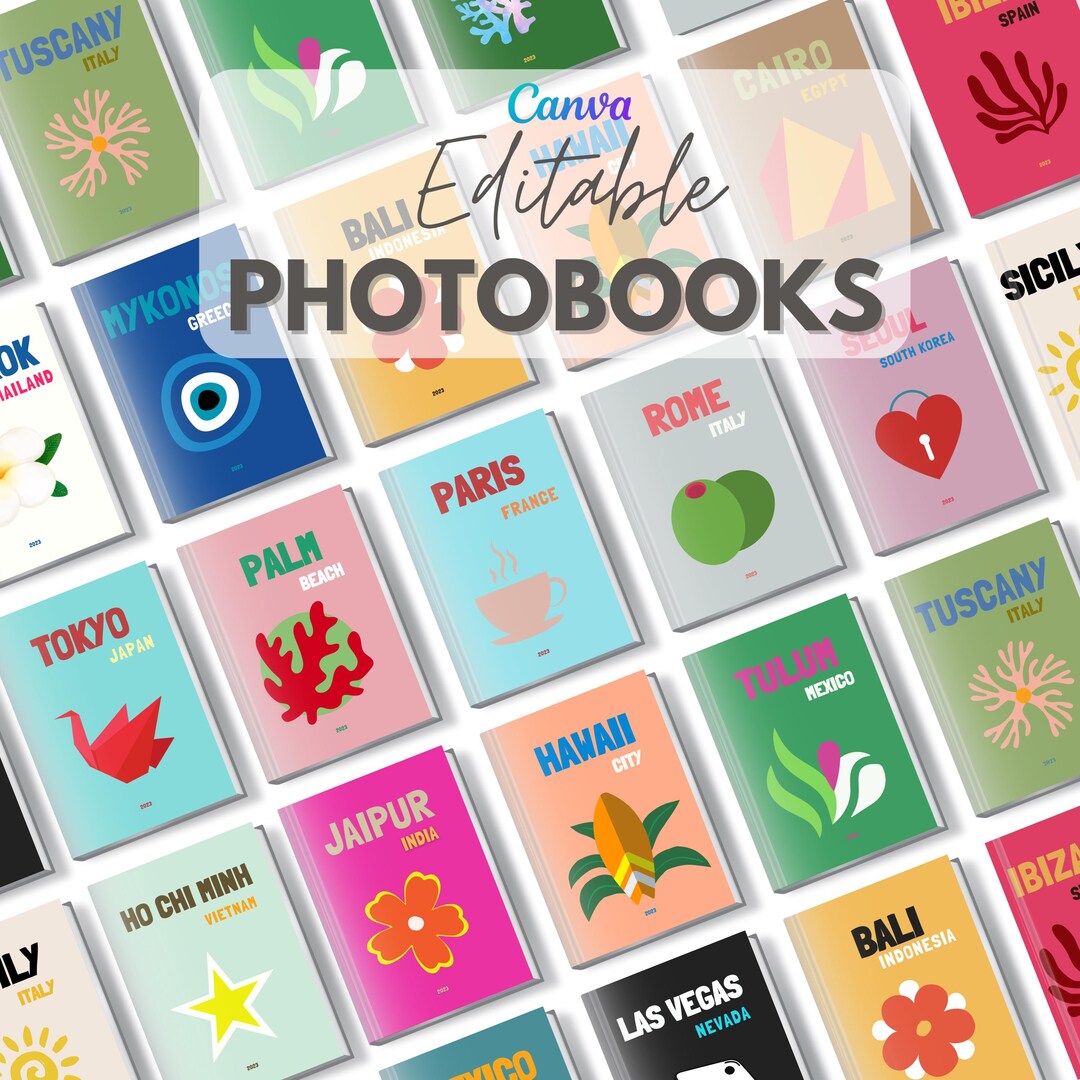 Editable Travel Photo Book Template, Coffee Table Photo Book, Canva ...