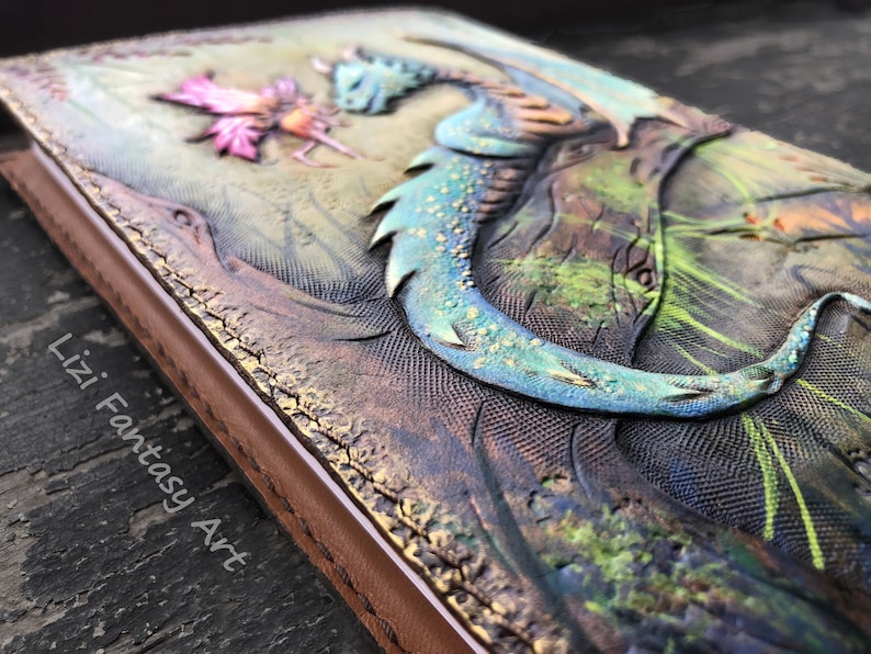 Hand Embossed Leather Book Cover, Personalized Refillable Sketchbook ...