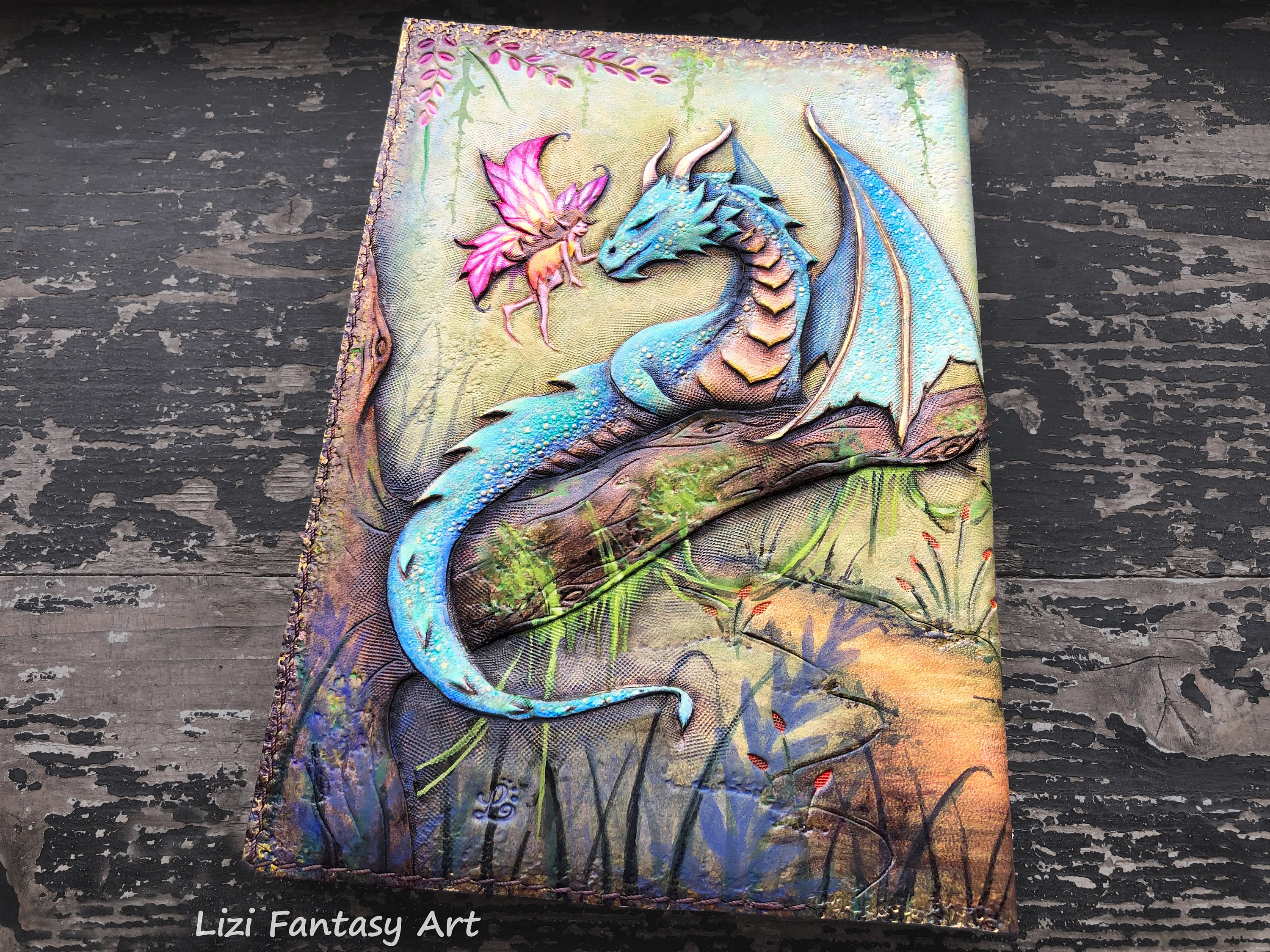 Hand Embossed Leather Book Cover, Personalized Refillable Sketchbook ...