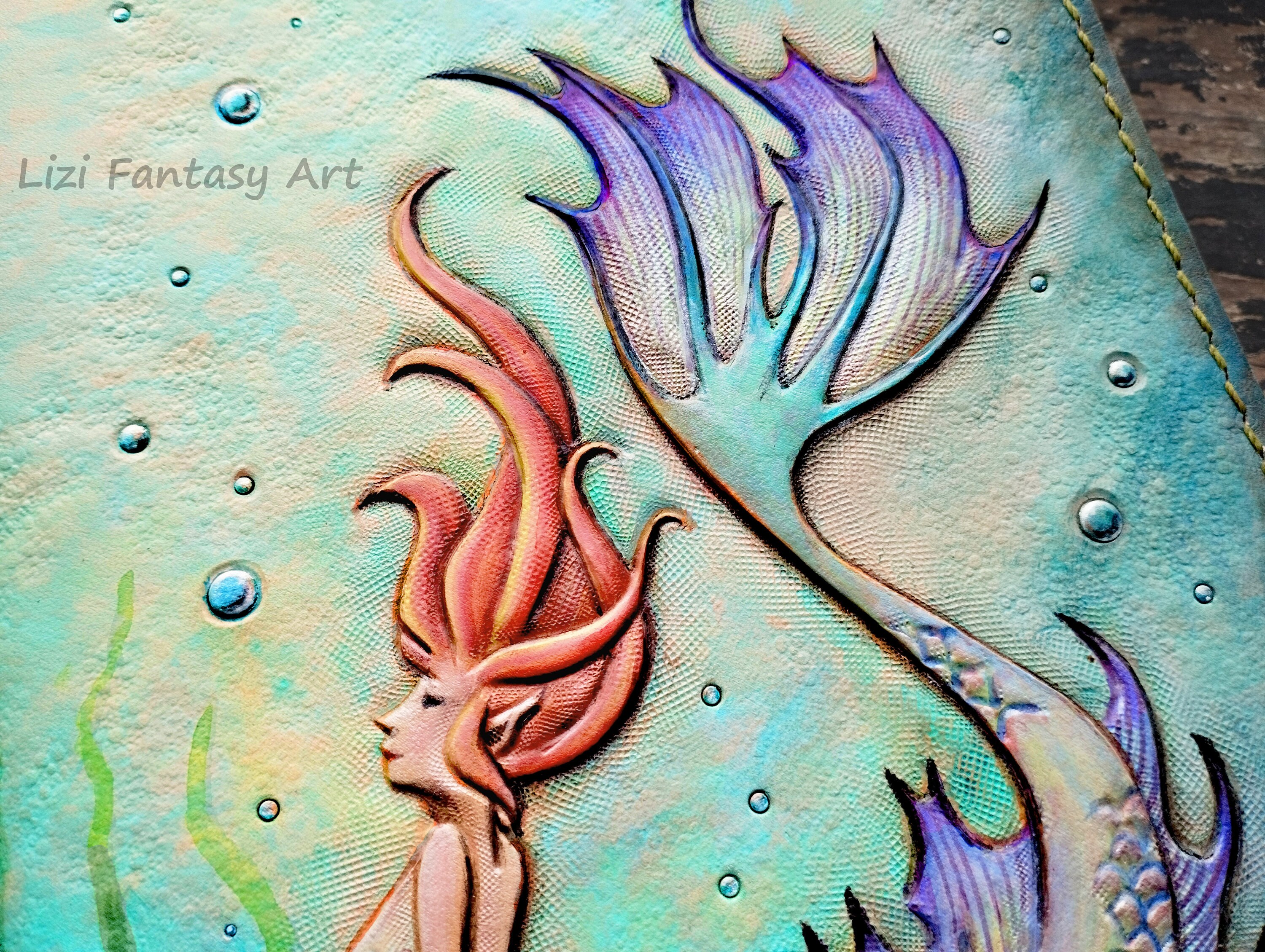 Hand Embossed Leather Book Cover, Handmade Leather Journal Cover ...