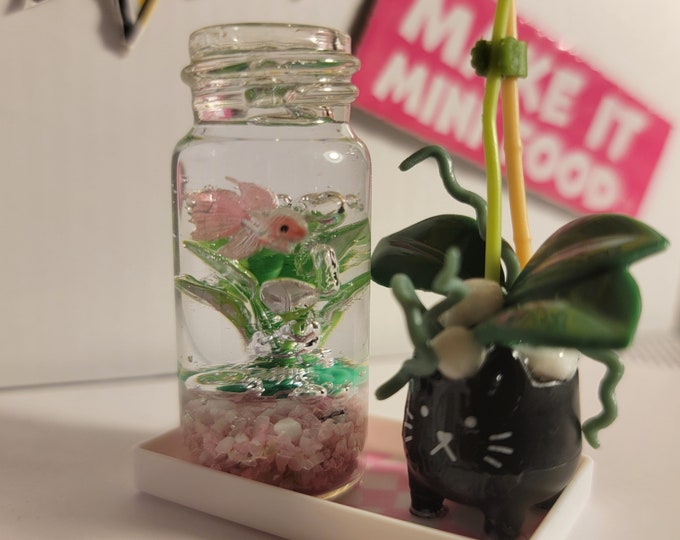 Betta Fish Aquarium & Orchid Cat Planter MGA Miniverse Frozen Moment - Etsy