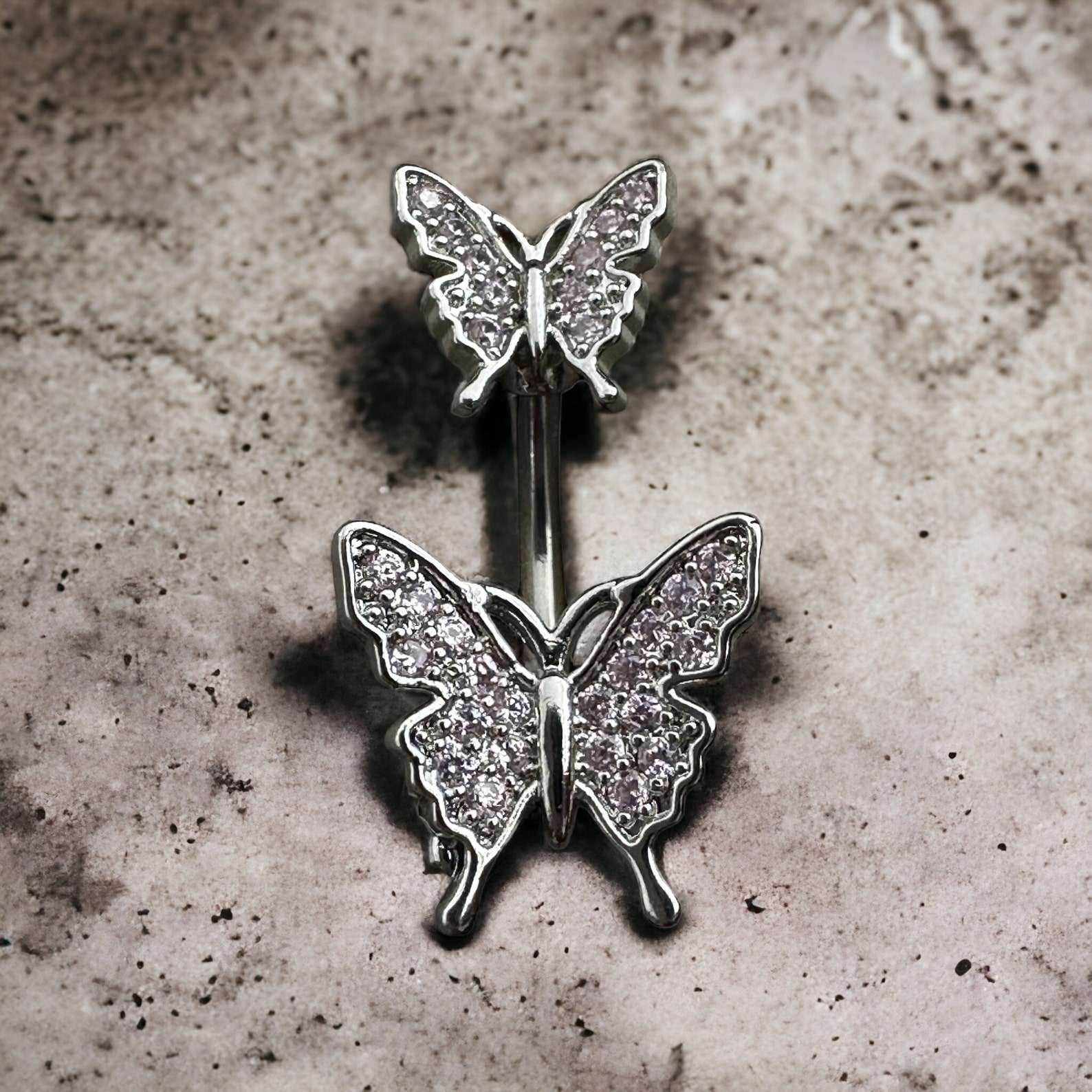 Belly Button Ring , Belly Piercing ,butterfly Belly Piercing , Naval ...