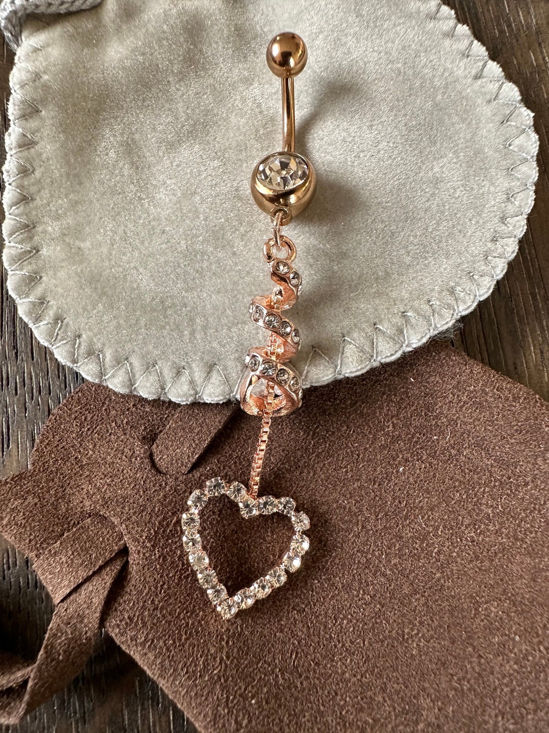 Belly Button Ring , Belly Piercing ,heart Drop Belly Piercing , Naval ...