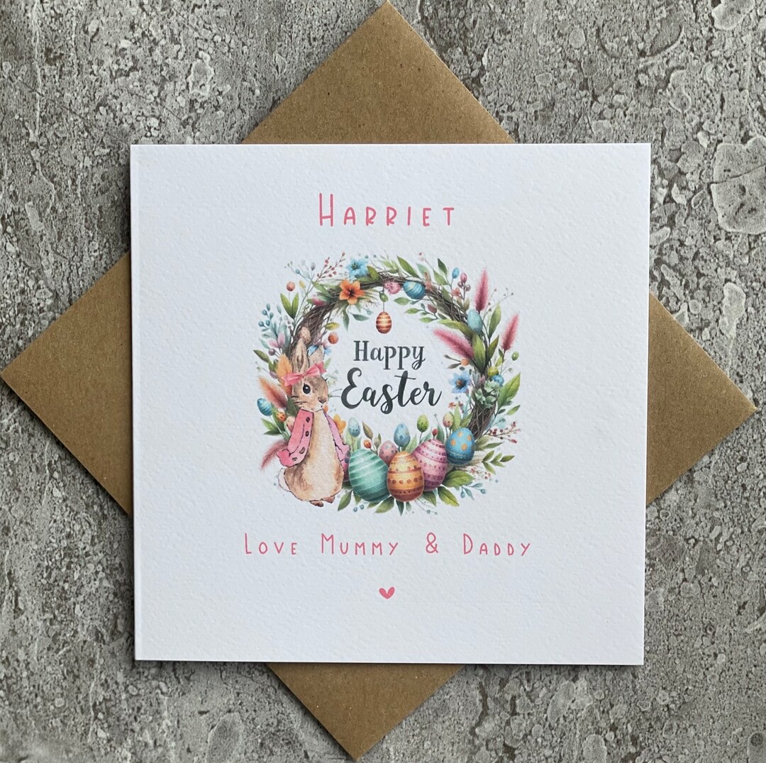Happy Easter Card With Flopsy Bunny - Personalised. Easter Card ...