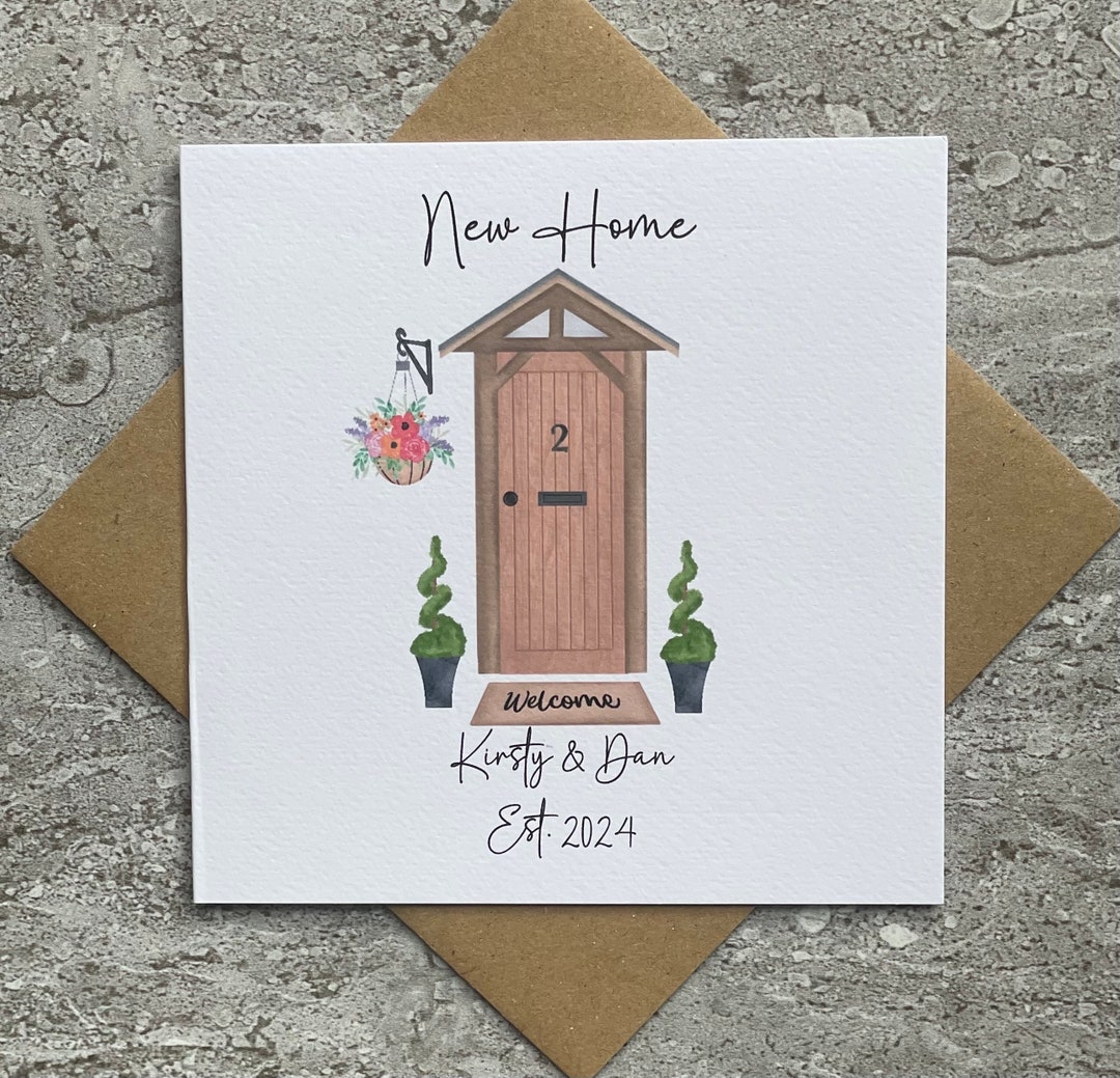 Personalised New Home Card With Names and Door Number - Etsy UK