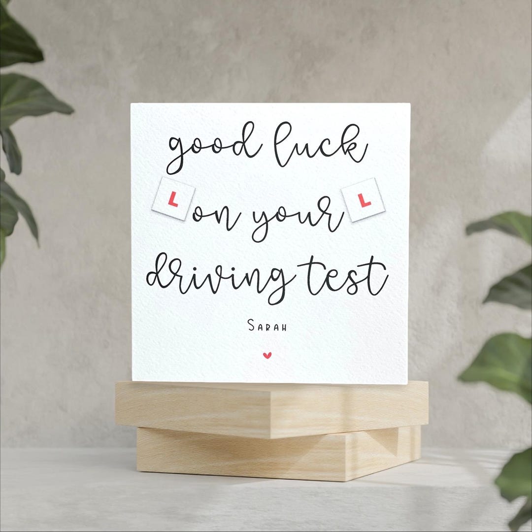 Good Luck on Your Driving Test Card Personalised With Name of Your ...