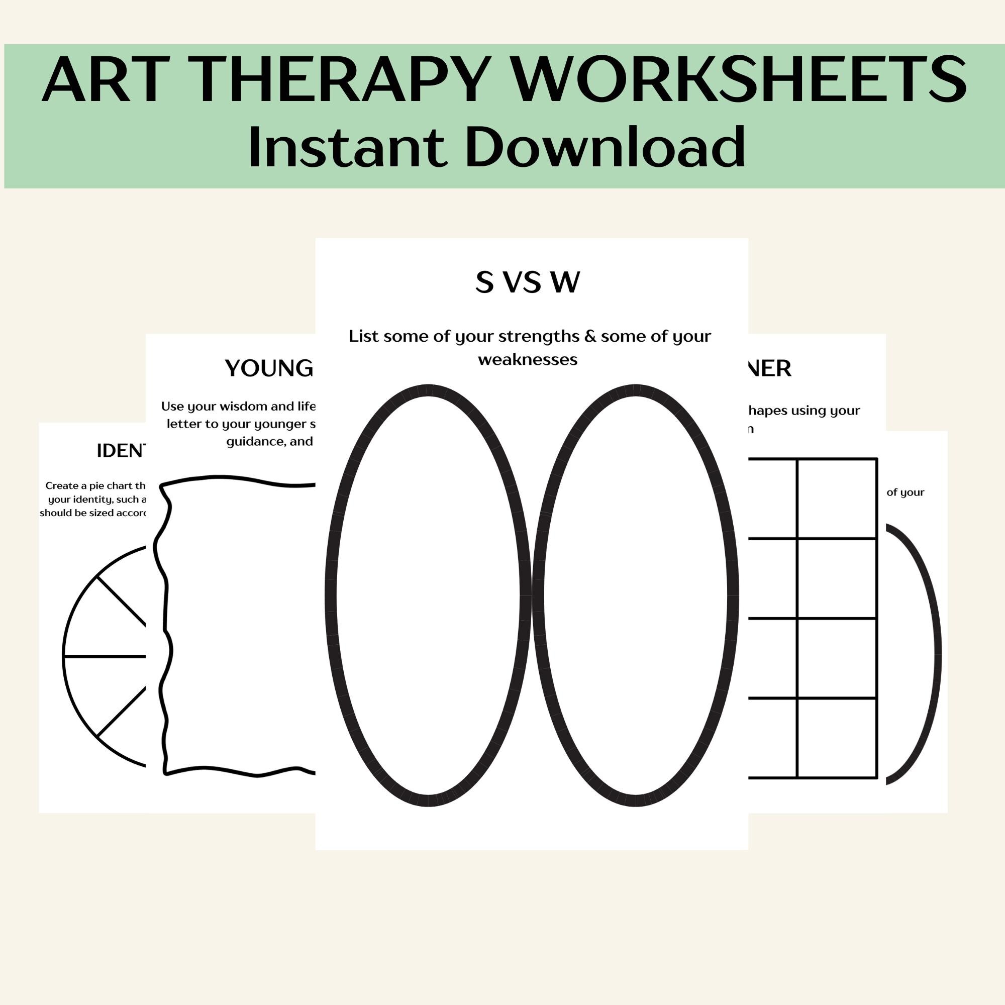 Art Therapy Worksheets for Healing and Mental Health Counselor ...