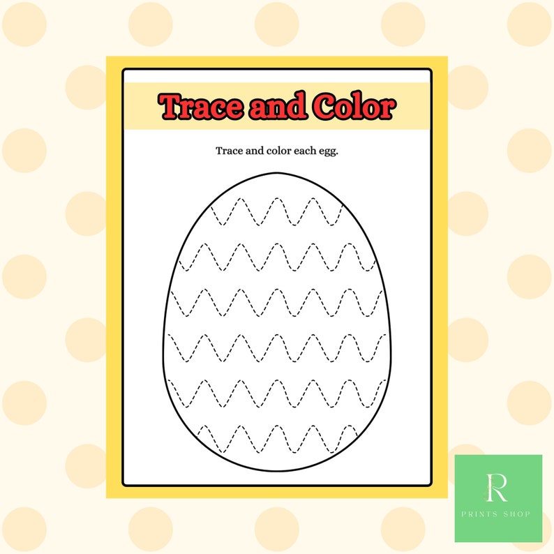 Printable Trace and Color Egg Worksheets for Daycare Nursery and ...