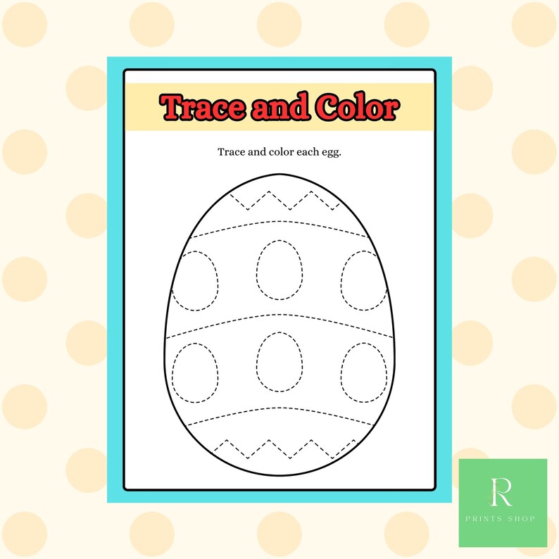 Printable Trace and Color Egg Worksheets for Daycare Nursery and ...
