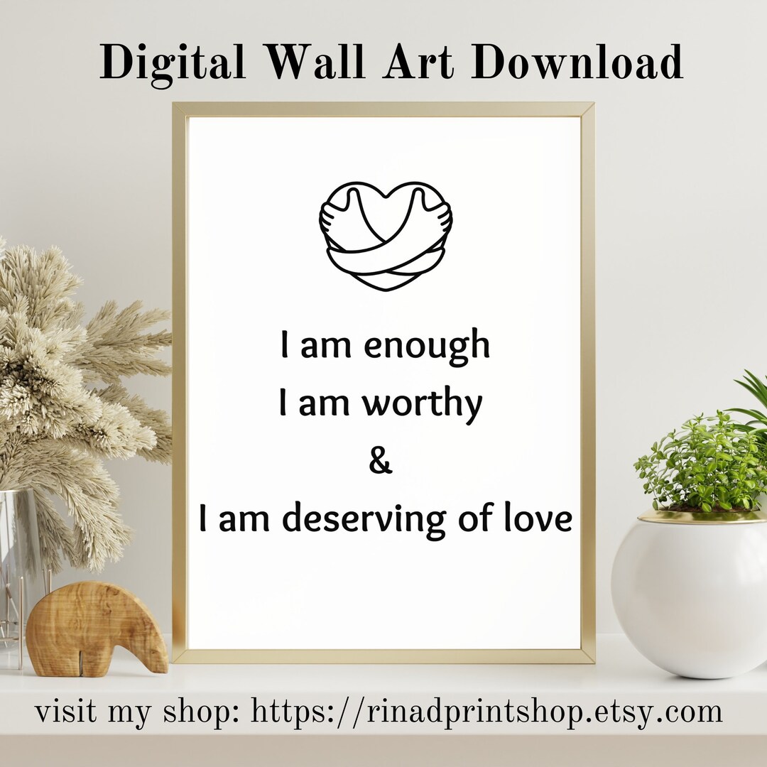 Self-love Affirmations Anxiety Relief Printab Le Mindfulness ...