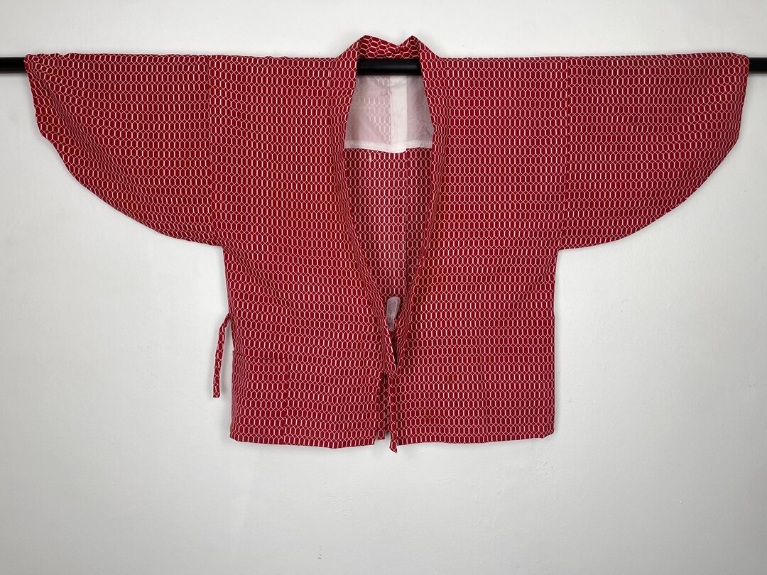 Kimono Hoari Hippari Authentic Japanese With Right Pocket Red Color ...