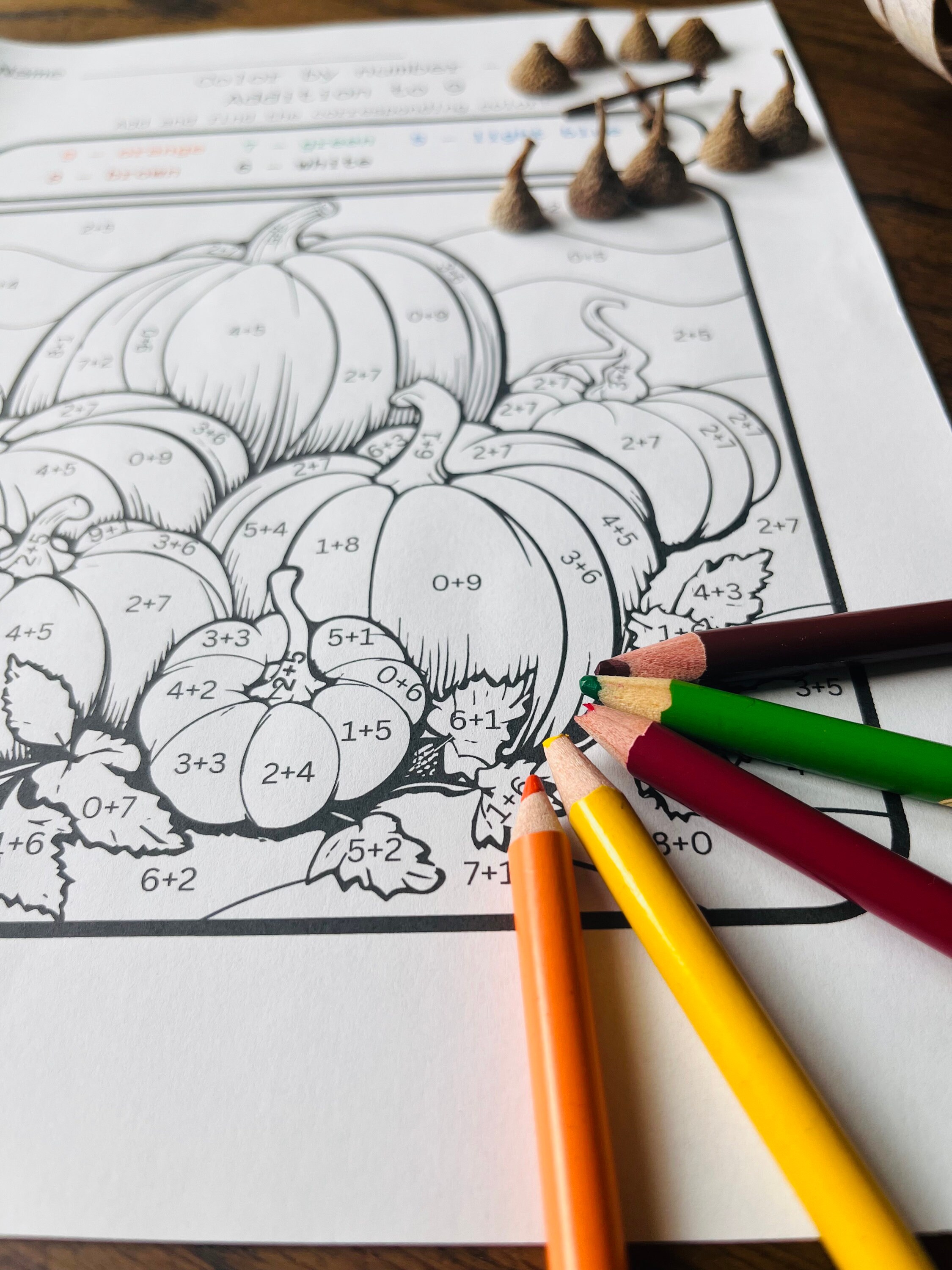 Fall Color by Number Addition to 10 / Kindergarten 2st Grade Math ...