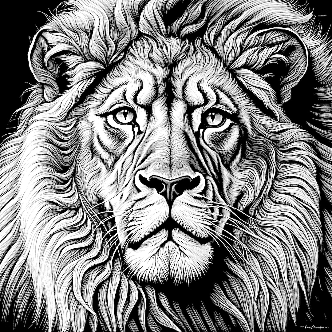 Laser Engrave File | PNG for Engraving | PNG Burn | Digital File | Lion ...