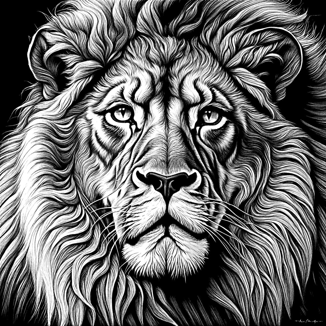Laser Engrave File | PNG for Engraving | PNG Burn | Digital File | Lion ...