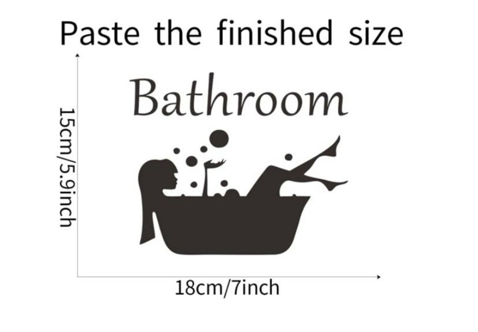 Bathroom Door Sticker, Removable Wall Decal, Self-adhesive Decor ...
