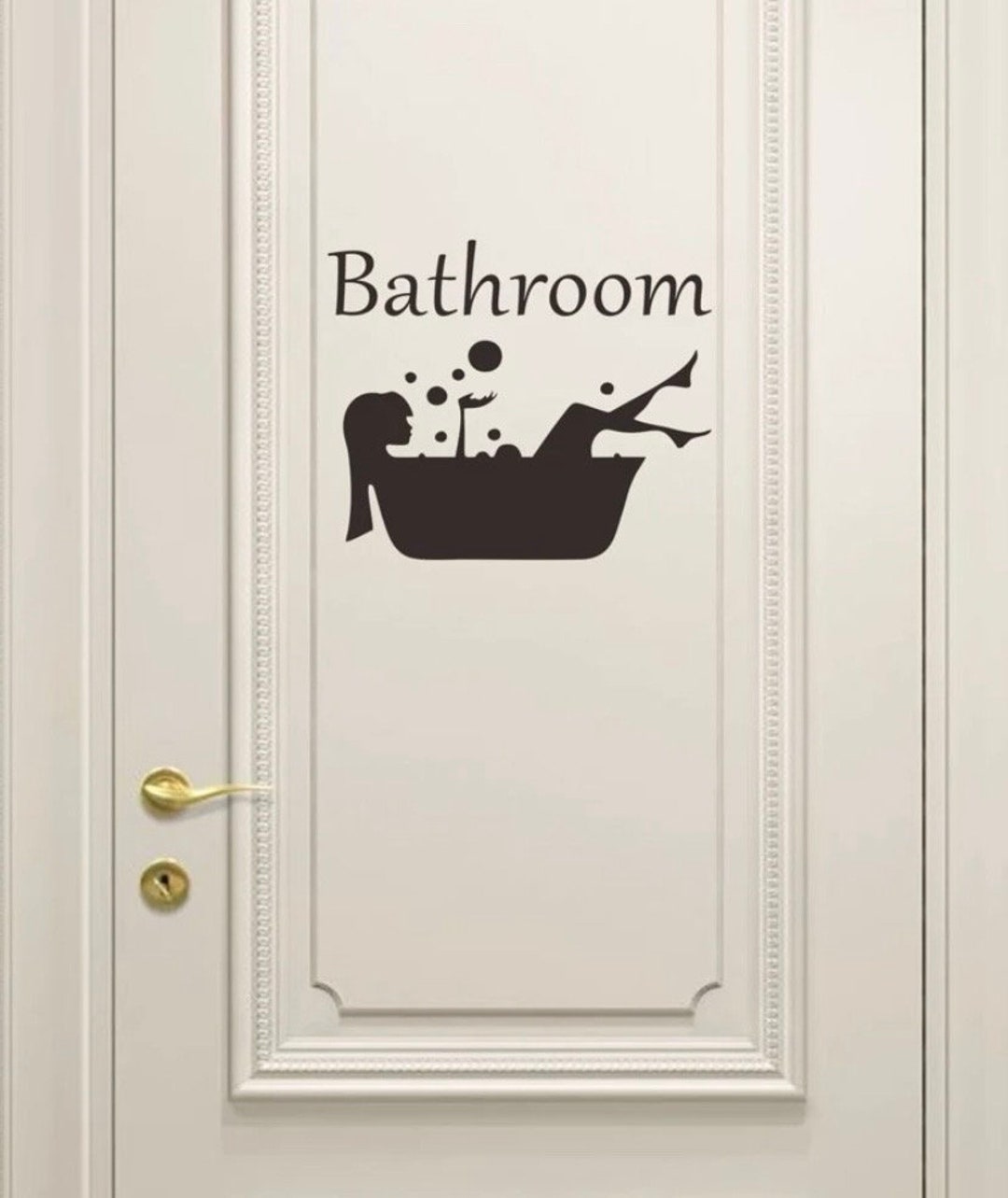 Bathroom Door Sticker, Removable Wall Decal, Self-adhesive Decor ...