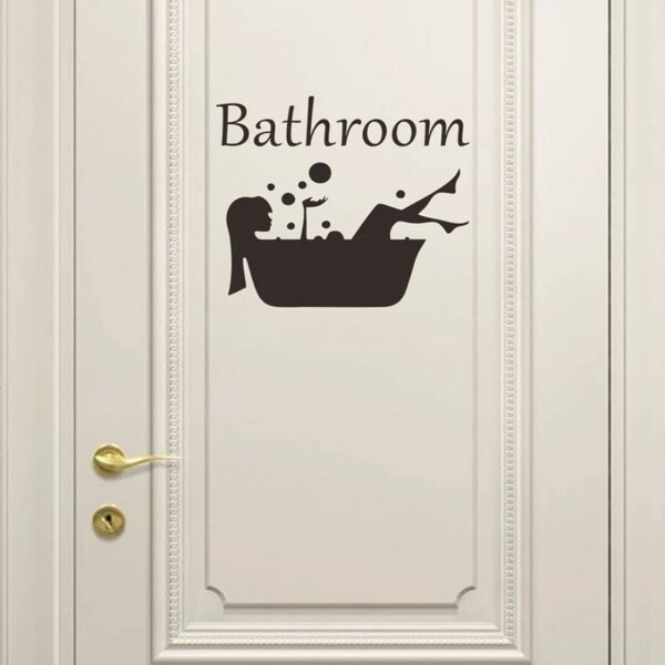 Bathroom Door Decal - Etsy