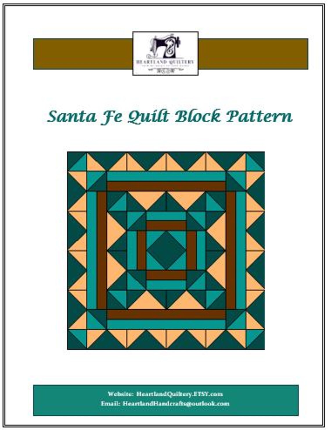 Santa Fe 20 1/2" X 20 1/2" Quilt Block Pattern - Etsy