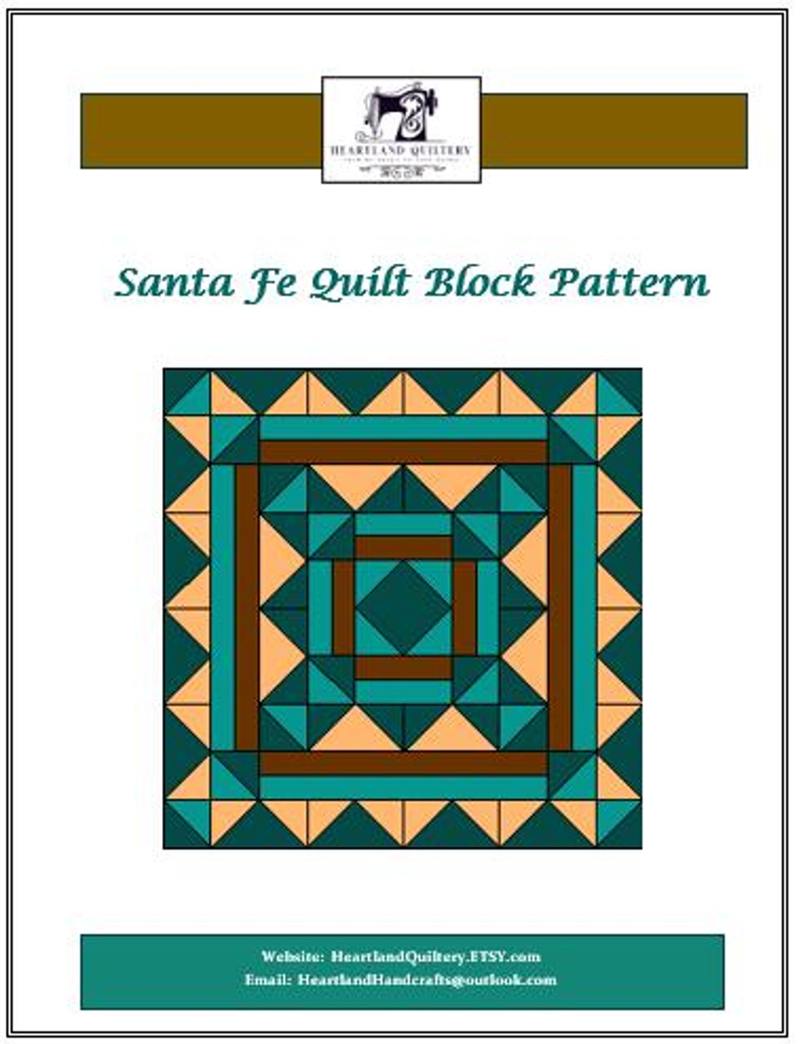 Santa Fe 20 1/2" X 20 1/2" Quilt Block Pattern - Etsy