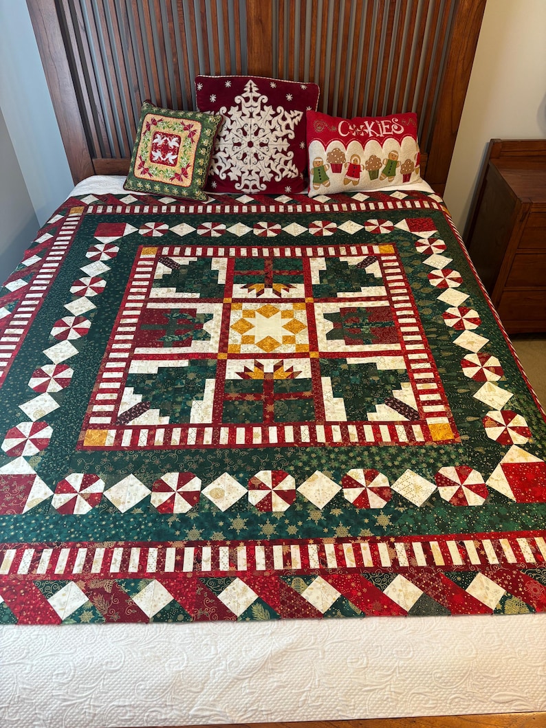 Christmastime Throw Quilt Pattern, 66" X 66" - Etsy