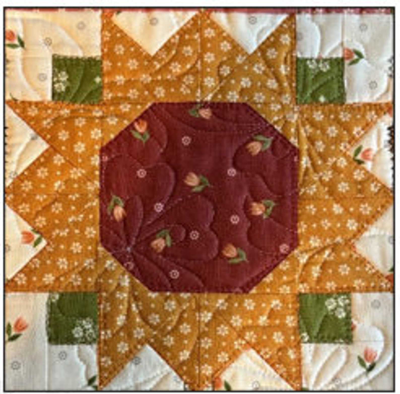 Sunflower Quilt Block Pattern - Etsy