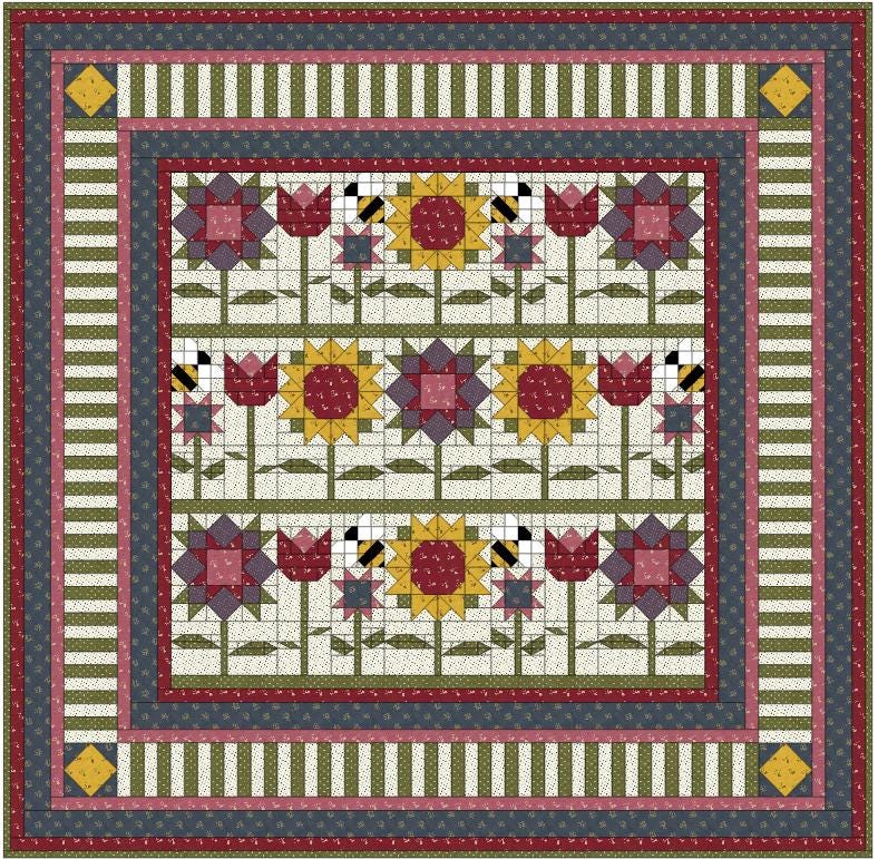 Sunflower Quilt Block Pattern - Etsy