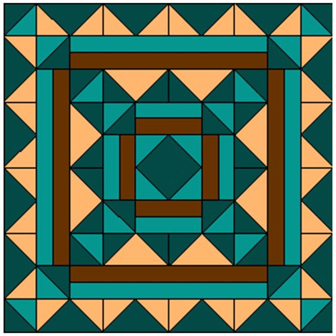 Santa Fe 20 1/2" X 20 1/2" Quilt Block Pattern - Etsy
