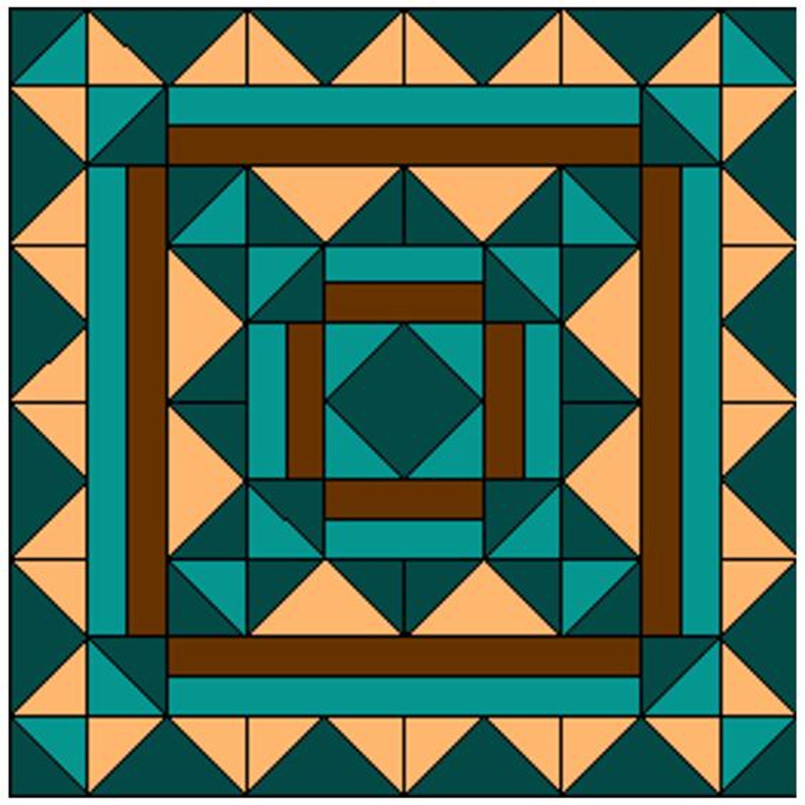 Santa Fe 20 1/2" X 20 1/2" Quilt Block Pattern - Etsy