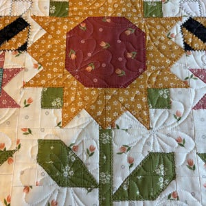 Sunflower Quilt Block Pattern - Etsy