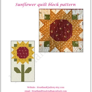 Sunflower Quilt Block Pattern - Etsy