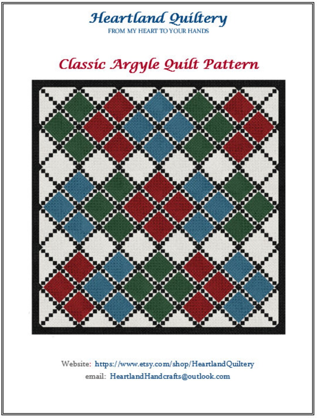 Classic Argyle Quilt Pattern - Etsy