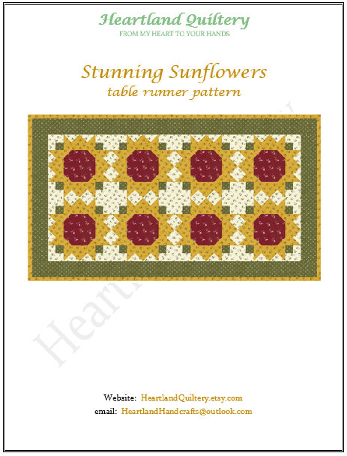 Stunning Sunflowers Table Runner Pattern - Etsy