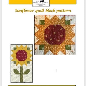 Sunflower Quilt Block Pattern - Etsy