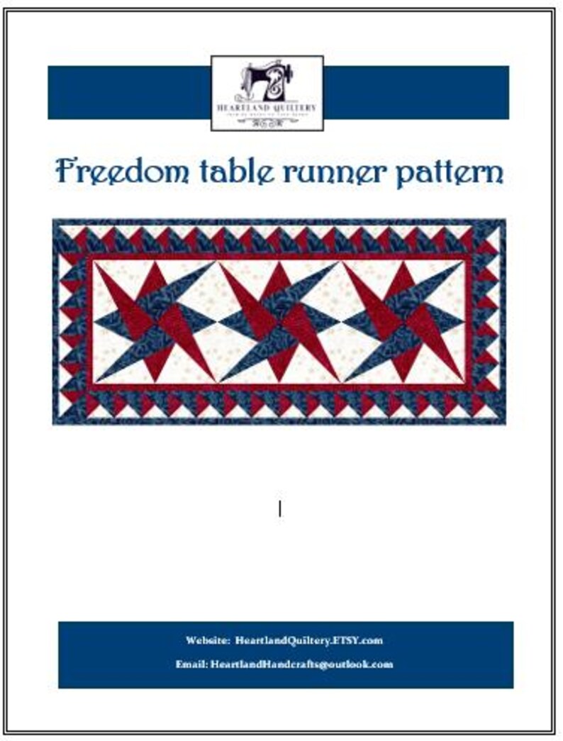 Freedom Table Runner Pattern - Etsy