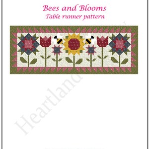 Bees and Blooms Table Runner Pattern - Etsy