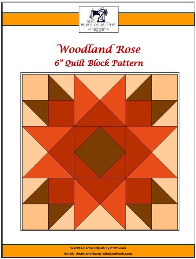 Woodland Rose Quilt Block Pattern - Etsy