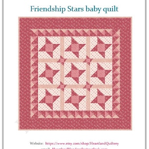 Friendship Star Mini Quilt Pattern - Etsy