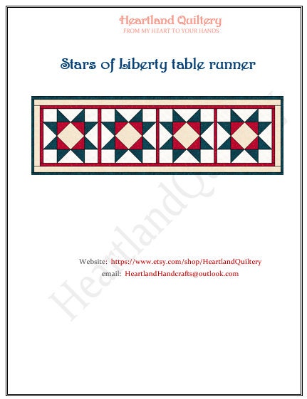 Stars of Liberty Table Runner Pattern - Etsy