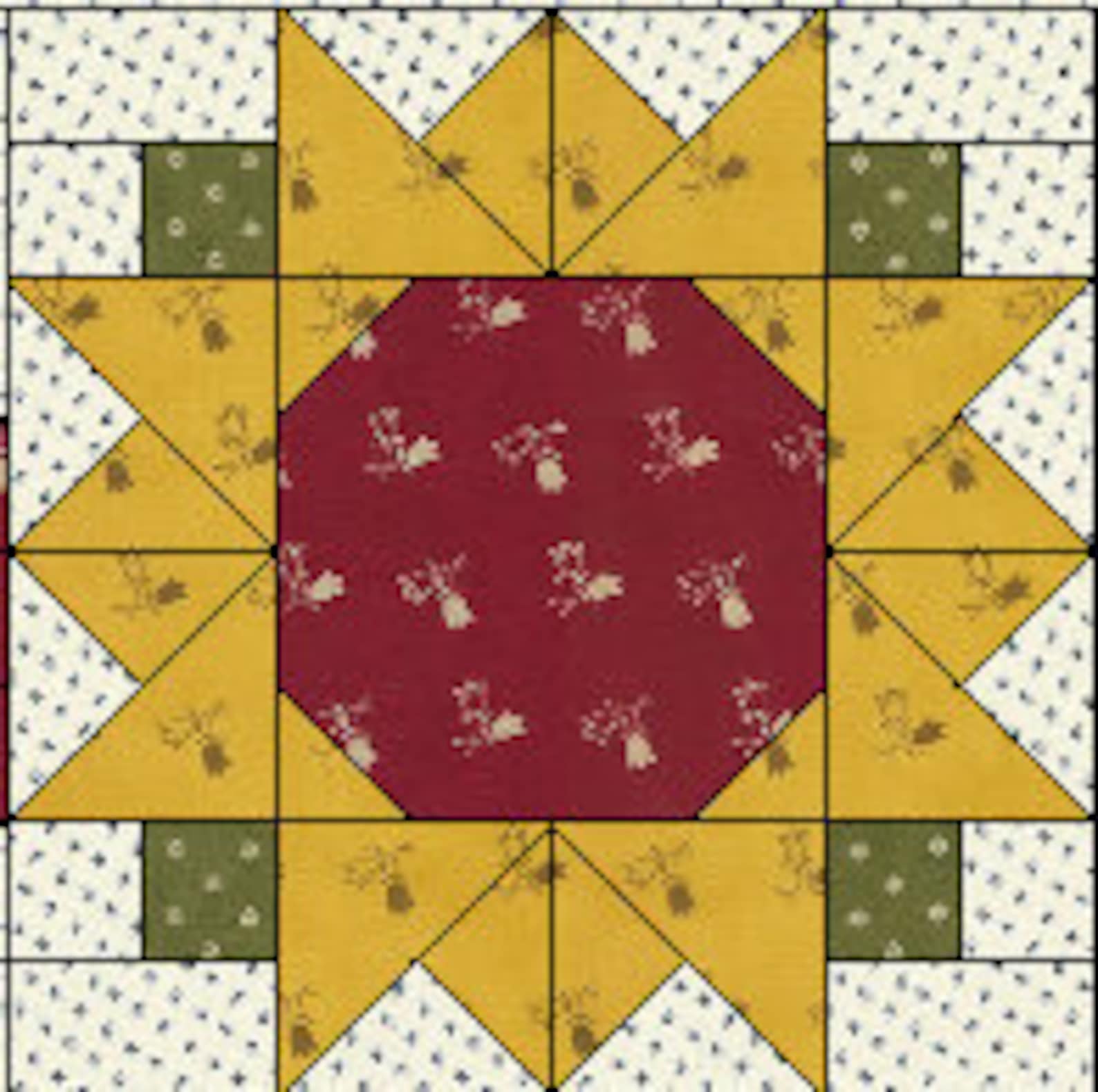 Sunflower Quilt Block Pattern - Etsy