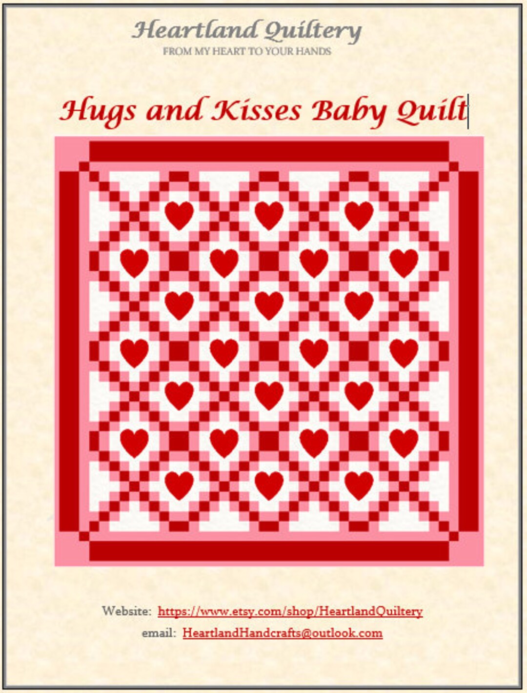 Hugs and Kisses Baby Quilt Pattern - Etsy