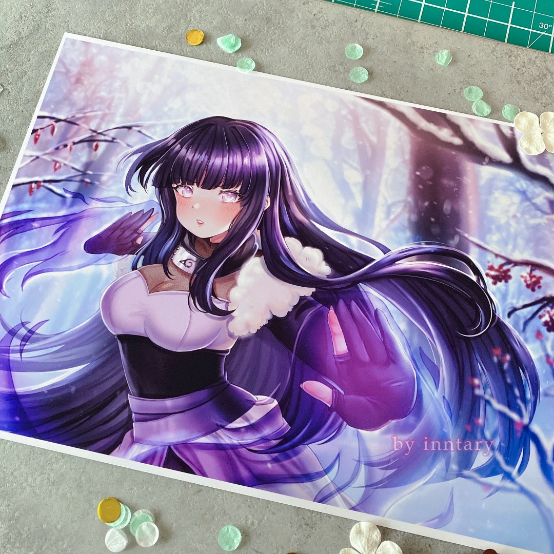 Hinata Hyuga Art Print Naruto Fan Art Anime Poster Anime Print, Ninja ...