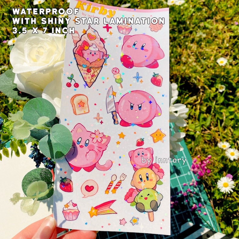 Kirby Poyo Desserts Sticker Sheet | Videogame Sticker Sheet | Bujo ...