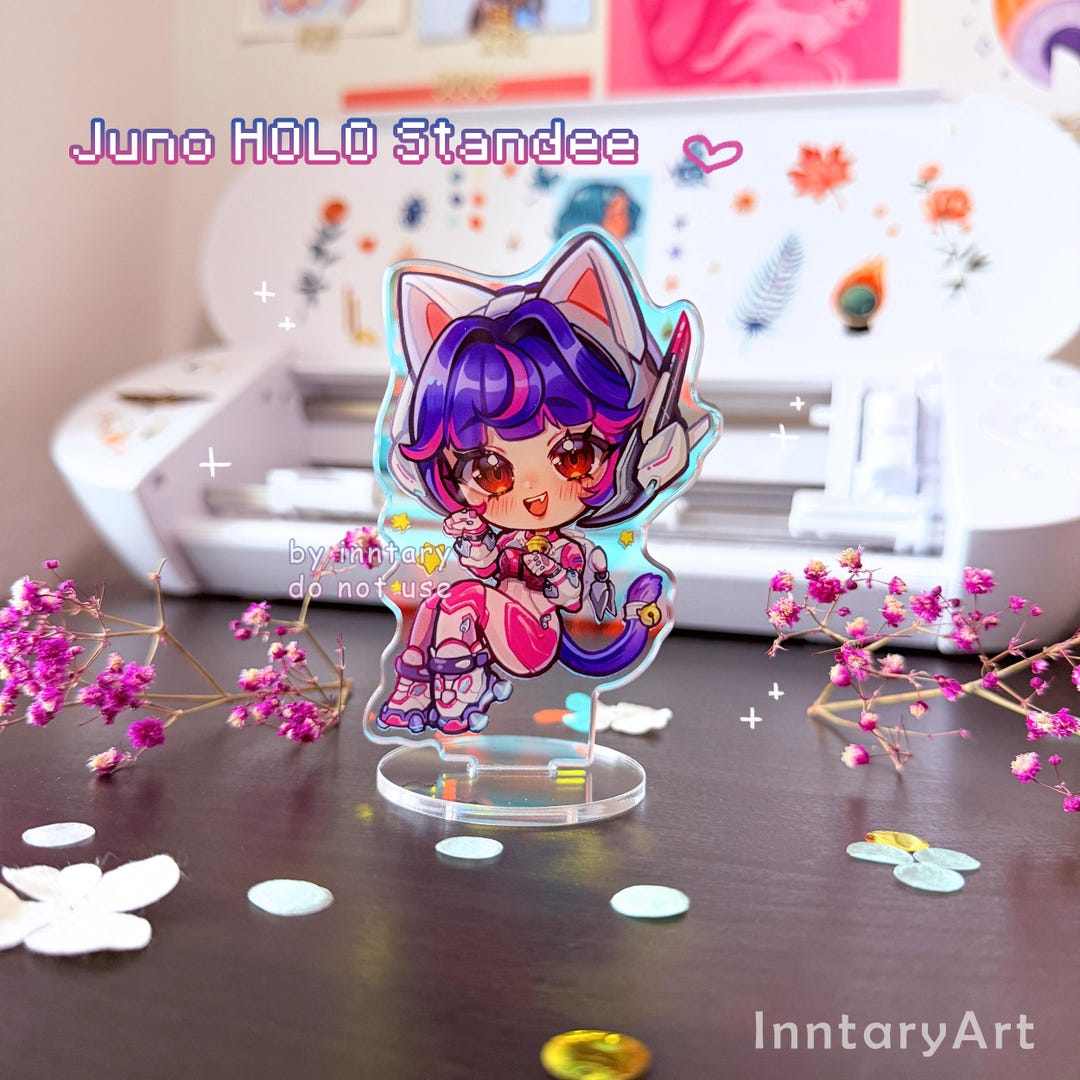 Juno Acrylic Standee | Pink Cat Juno Overwatch 2 - Rainbow Acrylic ...