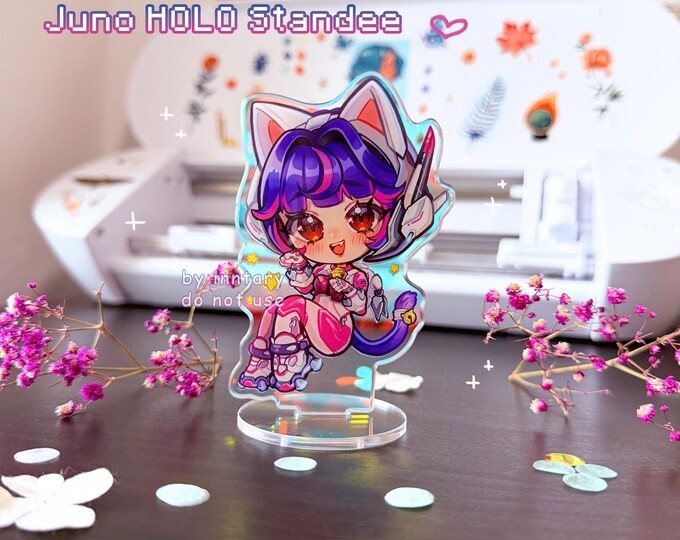 Juno Acrylic Standee | Pink Cat Juno Overwatch 2 - Rainbow Acrylic ...