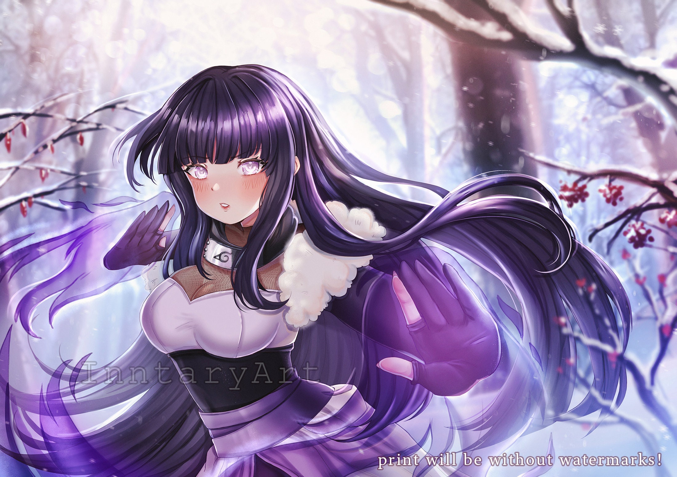 Hinata Hyuga Art Print Naruto Fan Art Anime Poster Anime Print, Ninja ...