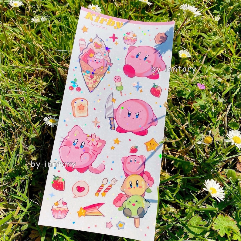 Kirby Poyo Desserts Sticker Sheet | Videogame Sticker Sheet | Bujo ...